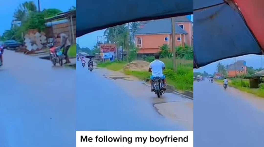 Video of lady who suspects boyfriend secretly following him to know ...